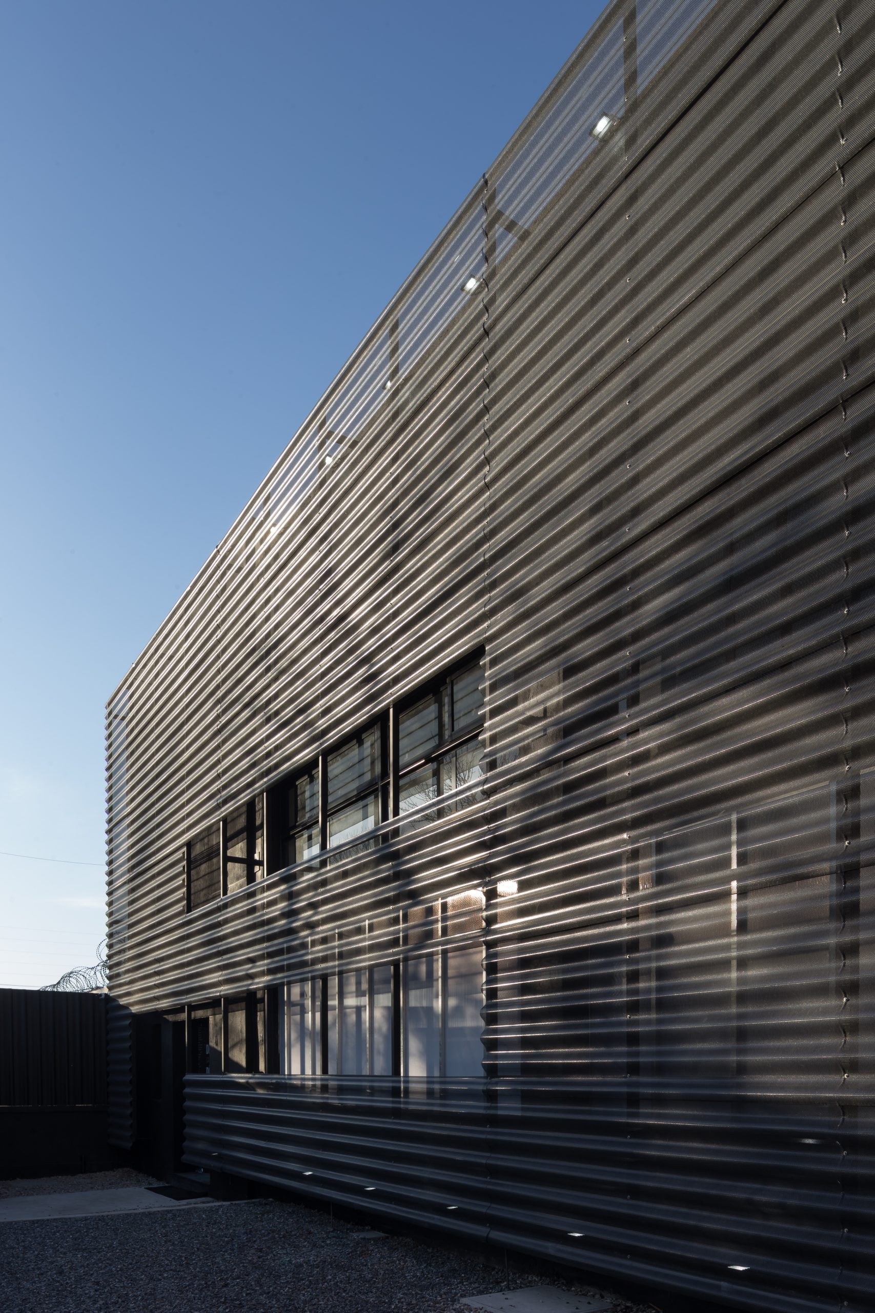 Curved facade of the Motion Fit sports center in Montevideo - Uruguay ...